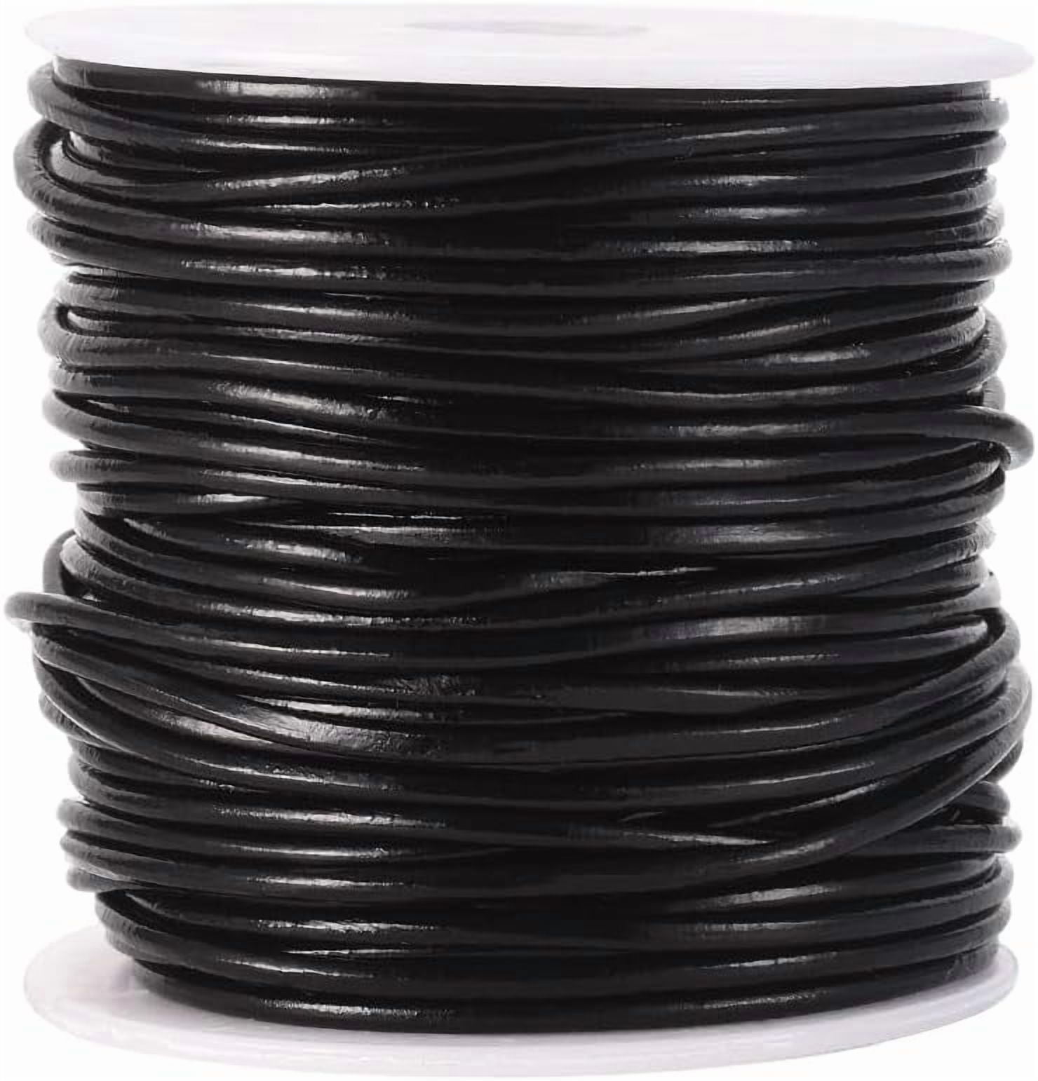 30 Yards Cowhide Genuine Leather Cord for Jewelry Making 2MM Black ...