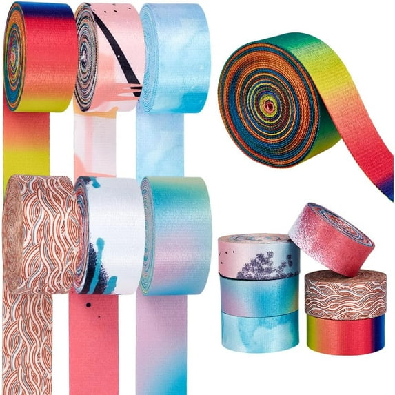 30 Yards Webbing Strap 6 Style Gradient Color Printed Purse Strap Belt ...