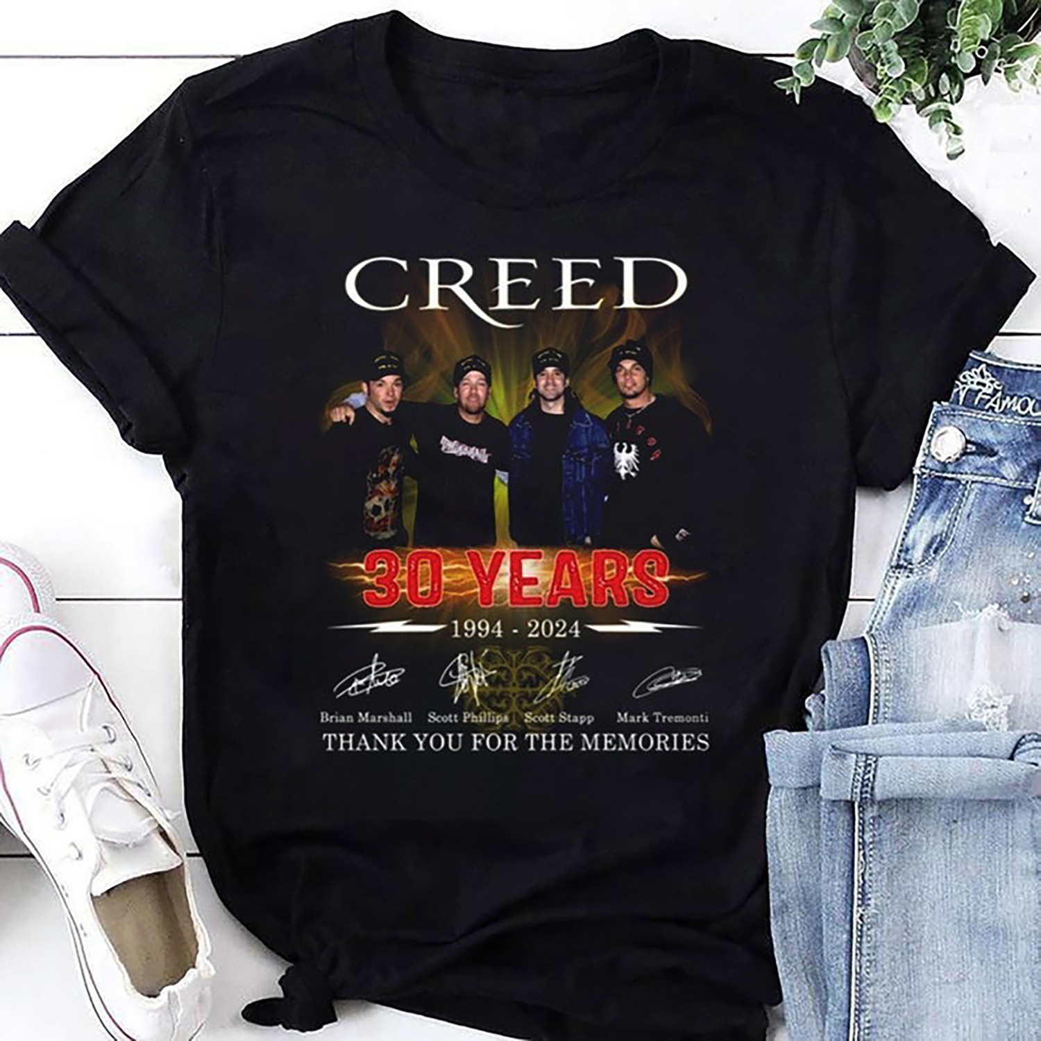 30 Years 1994-2024 Creed Band Signatures Shirt, Creed Band Fan Gift ...