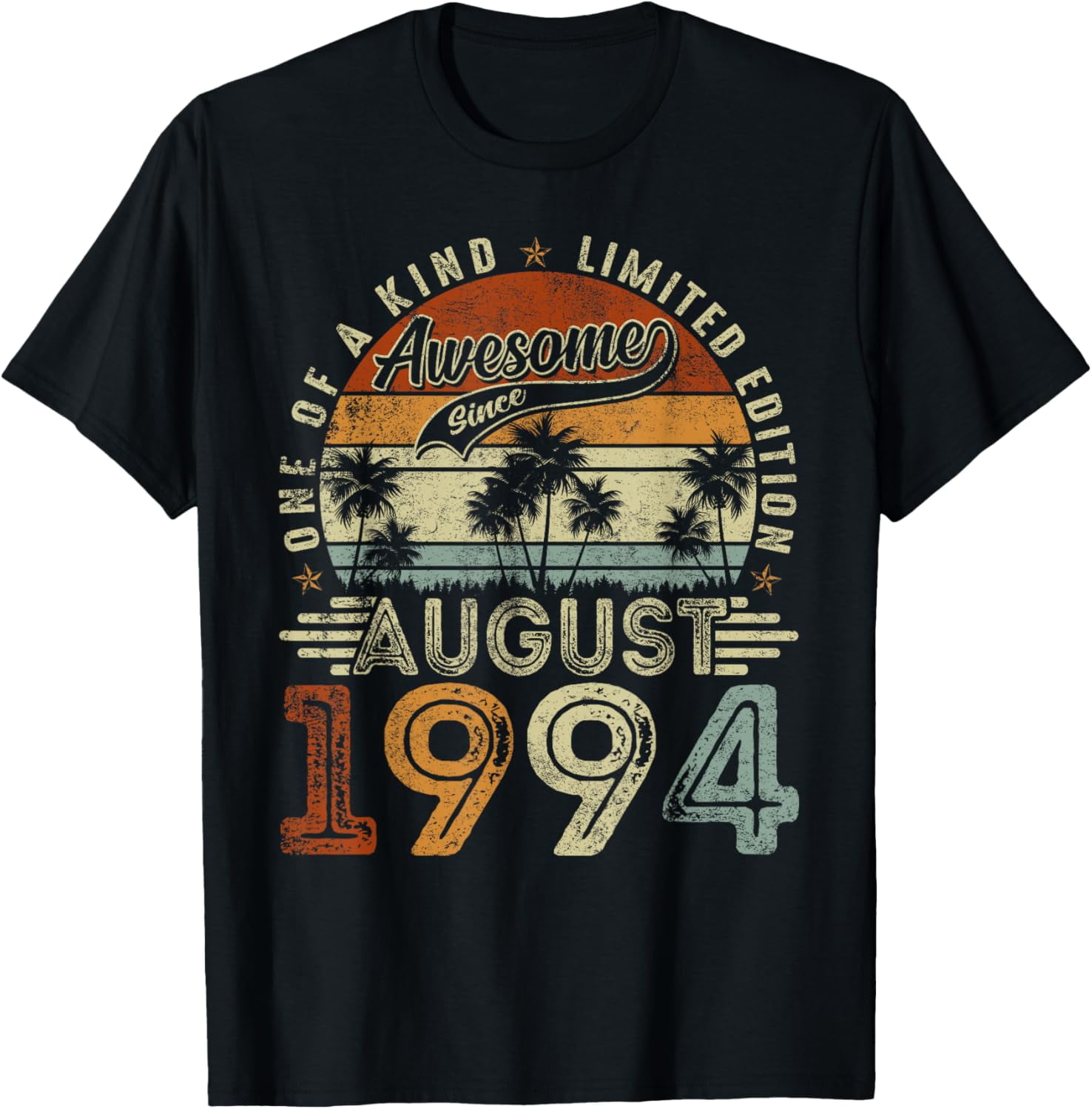 30 Years Old Born In August 1994 Vintage 30th Birthday Men T-Shirt ...