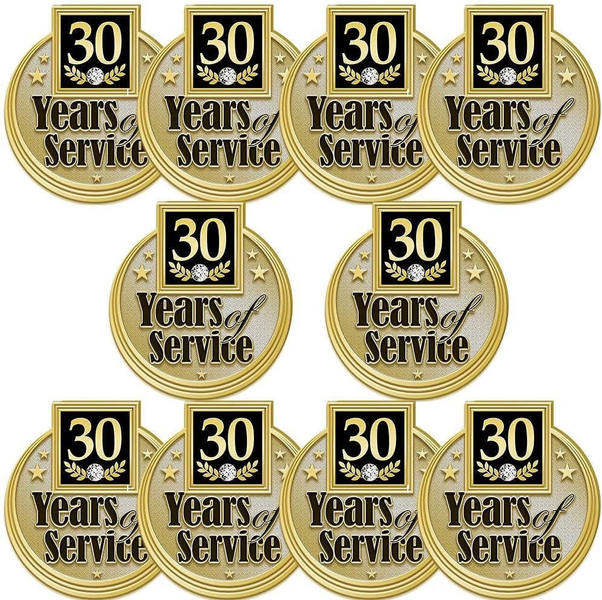30 Years Recognition Pin, 30 Years Of Service Pins, Sold In Packs Of 10 ...