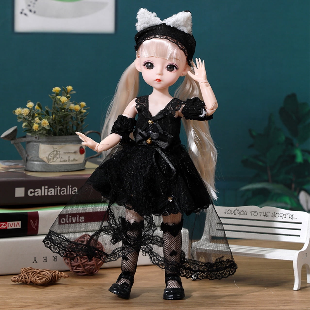 30 cm /11.82 inch movable joint sweet black cat princess doll - Gothic ...