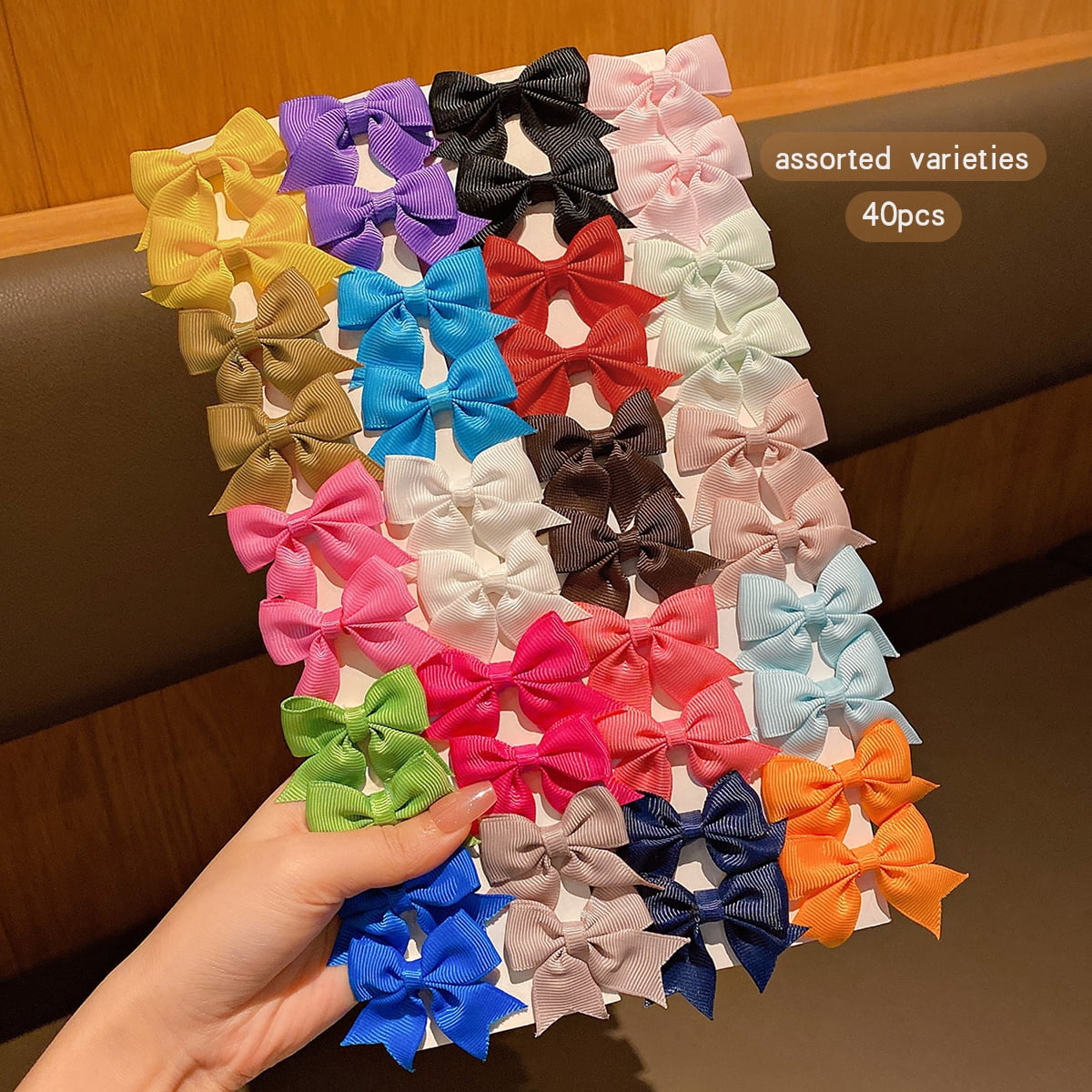 30 colored random bow fabric hair clips suitable for daily use as hair ...