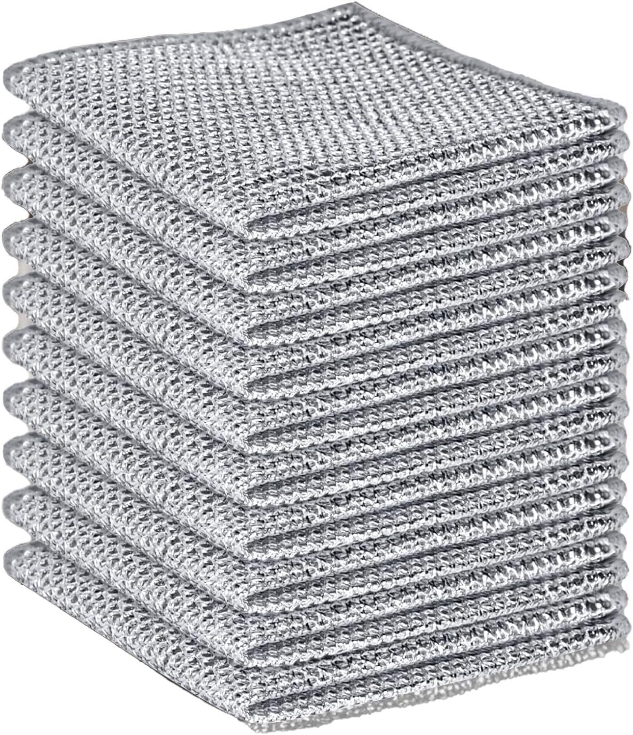 30 count 2-Layer Metal Dish Cloth, No Scratch No Odor Multipurpose Wire ...