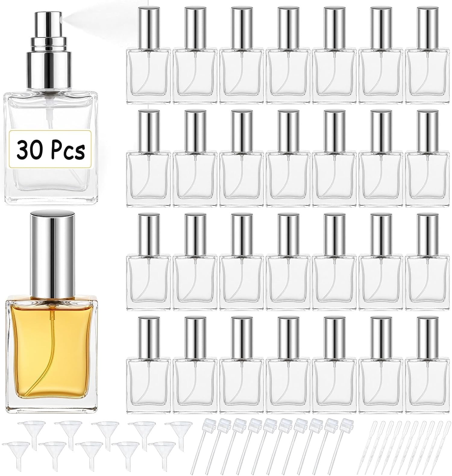 30 count 30 ml Clear Glass Perfume Bottle Mini Empty Perfume Bottles ...