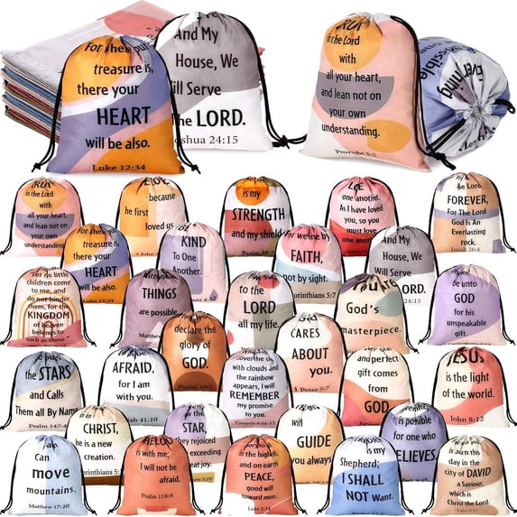 30 count Christian Drawstring Bags Religious Bag with Drawstring Small ...