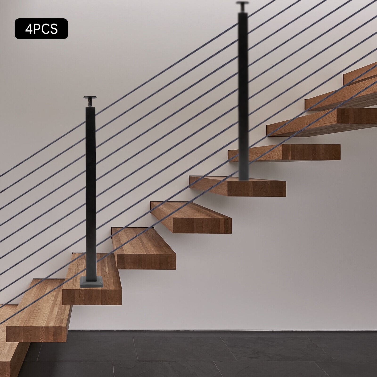 Wooden Post Plain Square Notched Newel Post With Groove Red | Oak/white ...