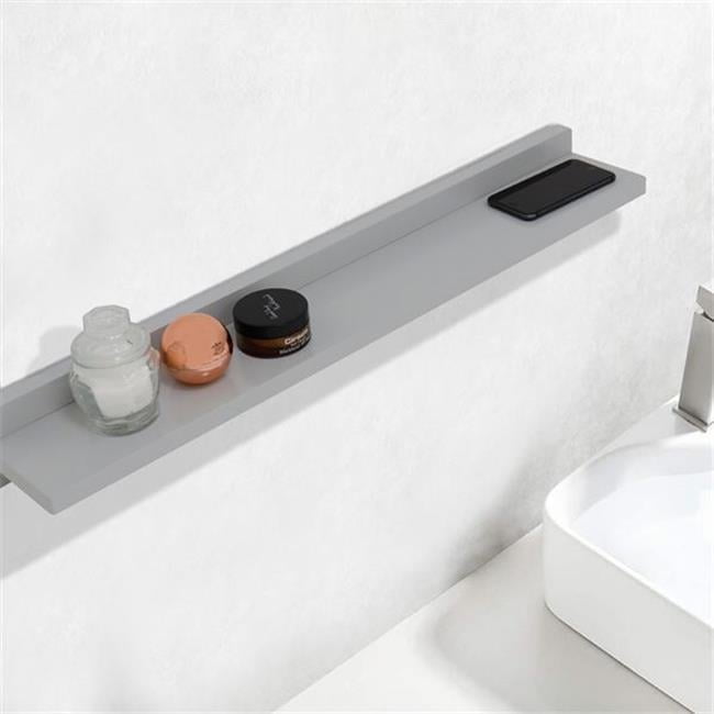 30 in. 15W Solid Rubber Wood Wireless Charging Shelf with 78 in. 3A ...