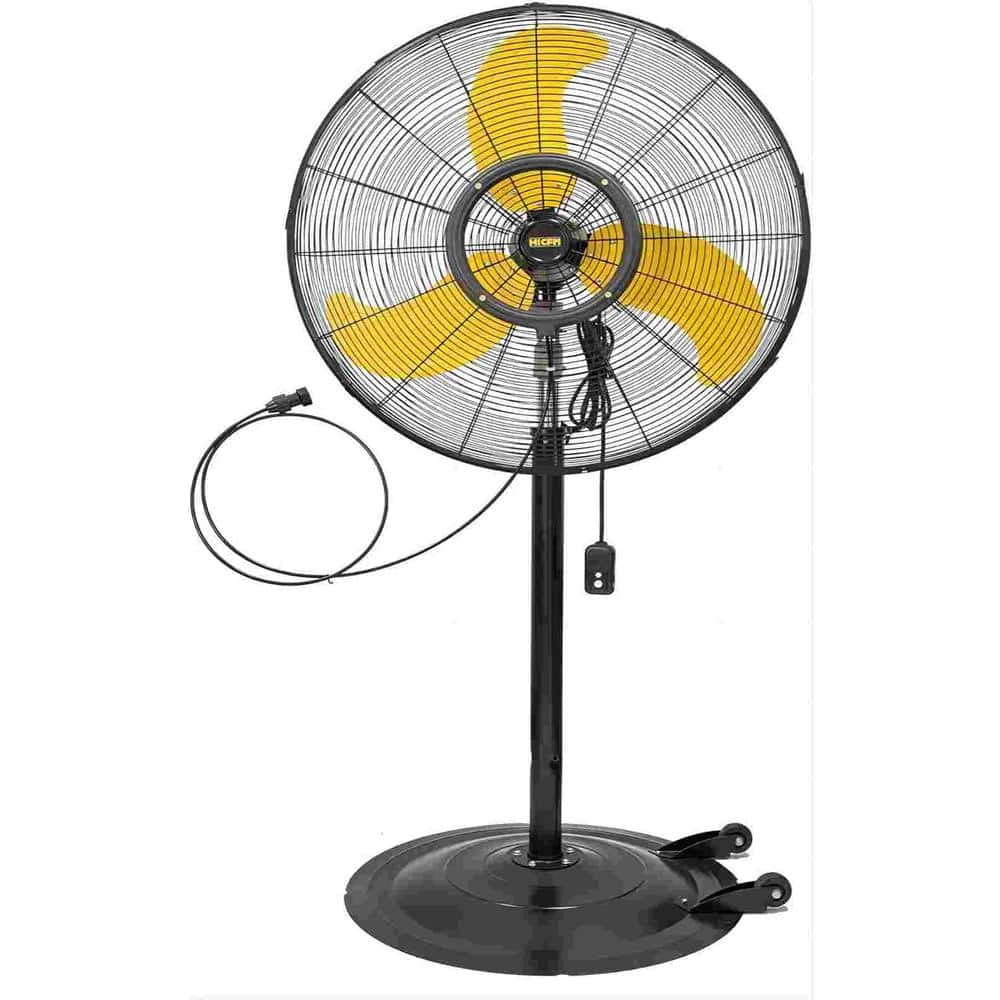 30 in. 3 fan speeds Pedistal Fan in Black with 9300 CFM and 9 ft. Cord ...
