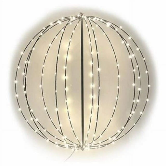 30 in. 3D LED Foldable Sphere Light, 180 Warm White Microdot Lights ...