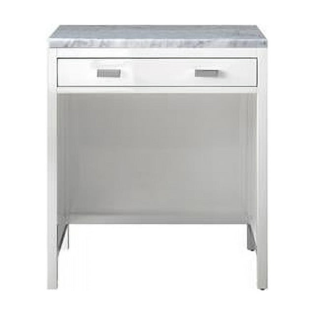 30 in. Addison Free-standing Countertop Unit with 3 cm Carrara Marble ...