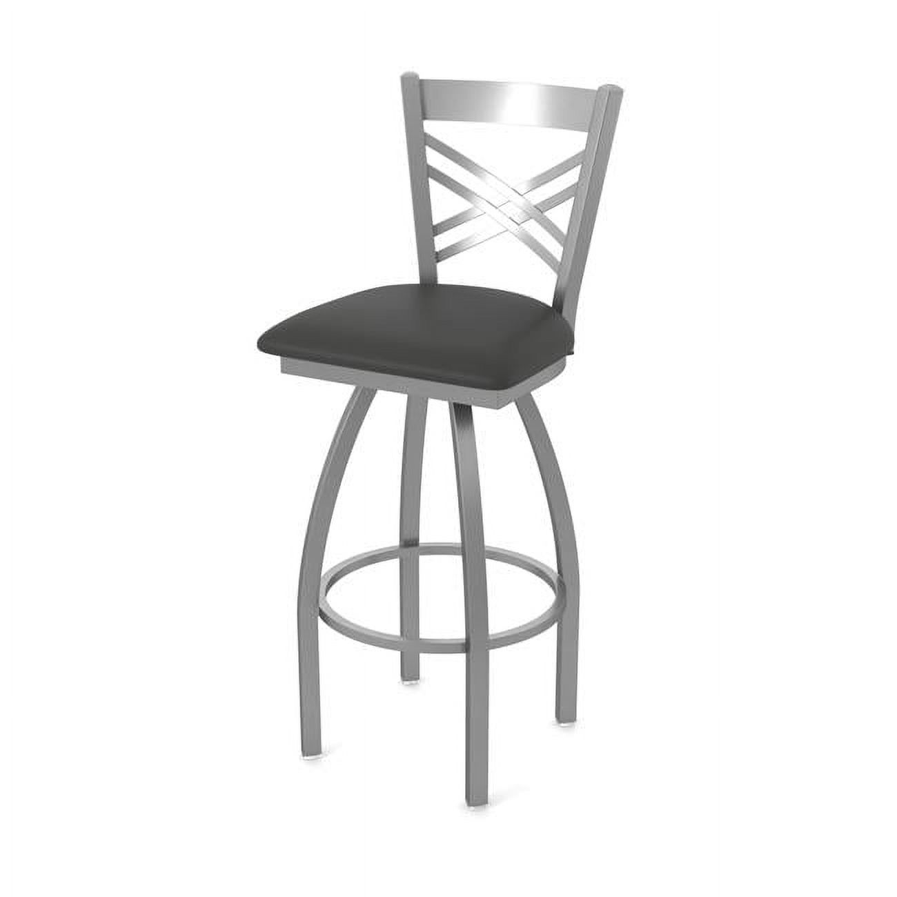 30 in. Catalina Swivel Outdoor Bar Stool with Breeze Graphite Seat ...