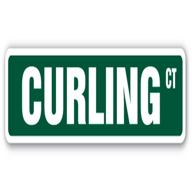 30 in. Curling Street Sign - Sport Brushes Shoes Sliders Grippers ...