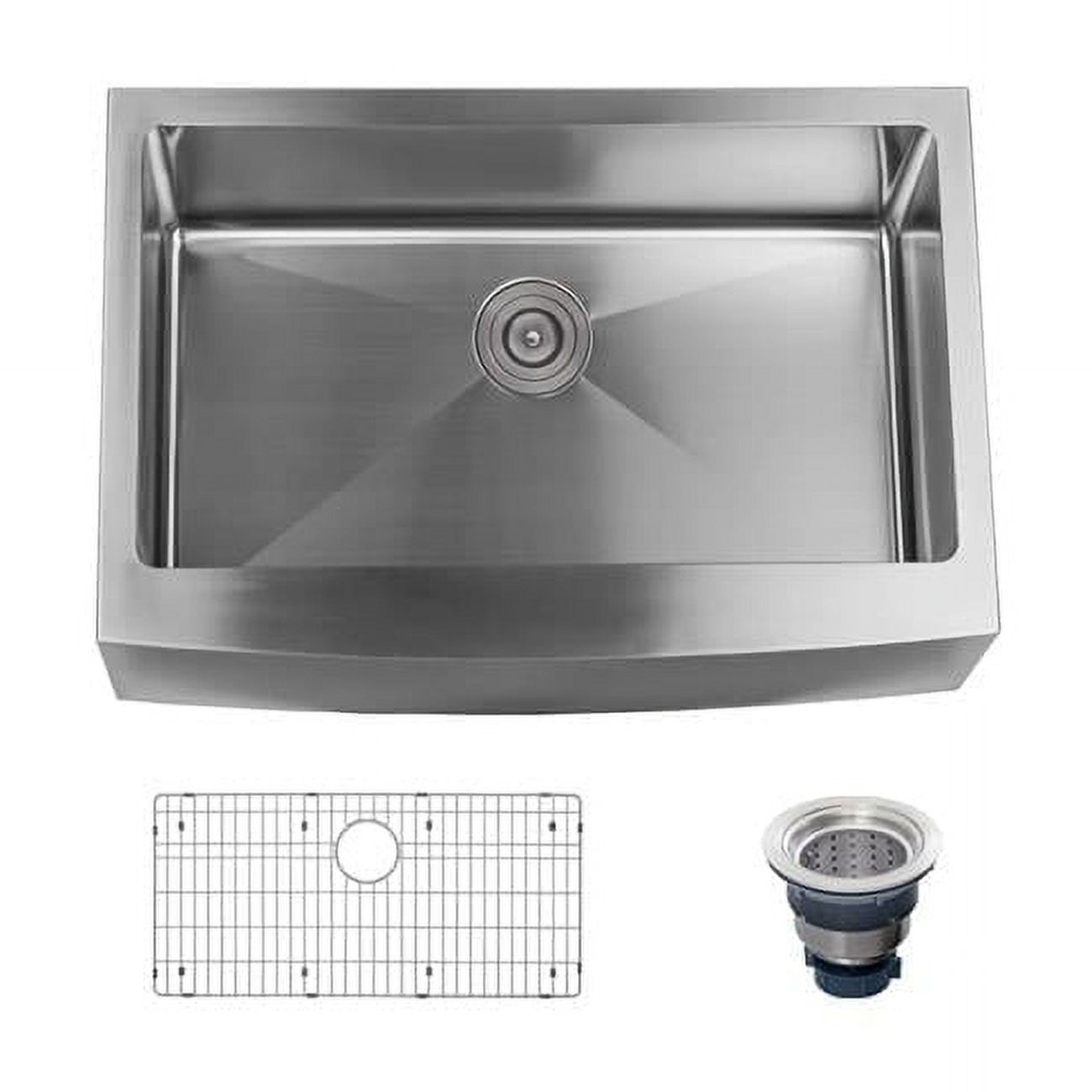 30 in. Farmhouse Single Basin Stainless Steel Kitchen Sink with Apron ...