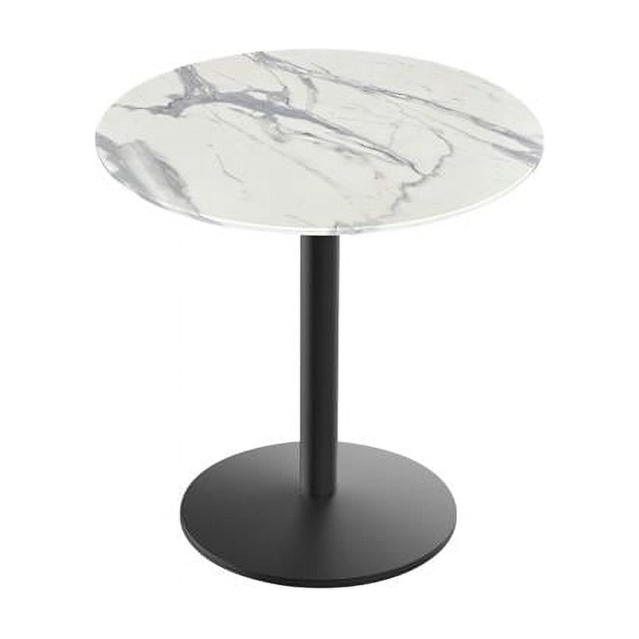 30 in. Indoor & Outdoor All-Season Table with 32 in. Dia. White Marble ...