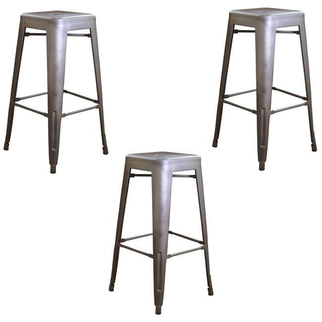 30 in. Loft Gun Metal Metal Bar Stool - 3 Piece - Walmart.com