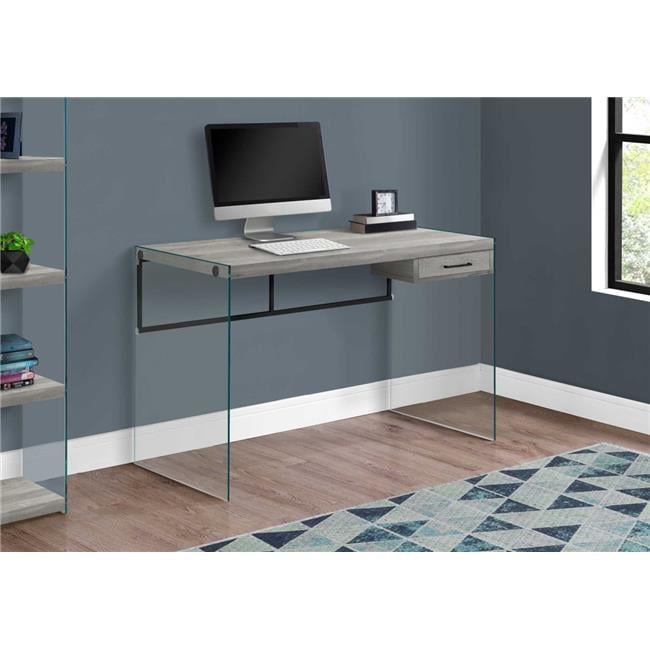 30 in. Particle Board & Clear Tempered Glass Computer Desk - Walmart.com