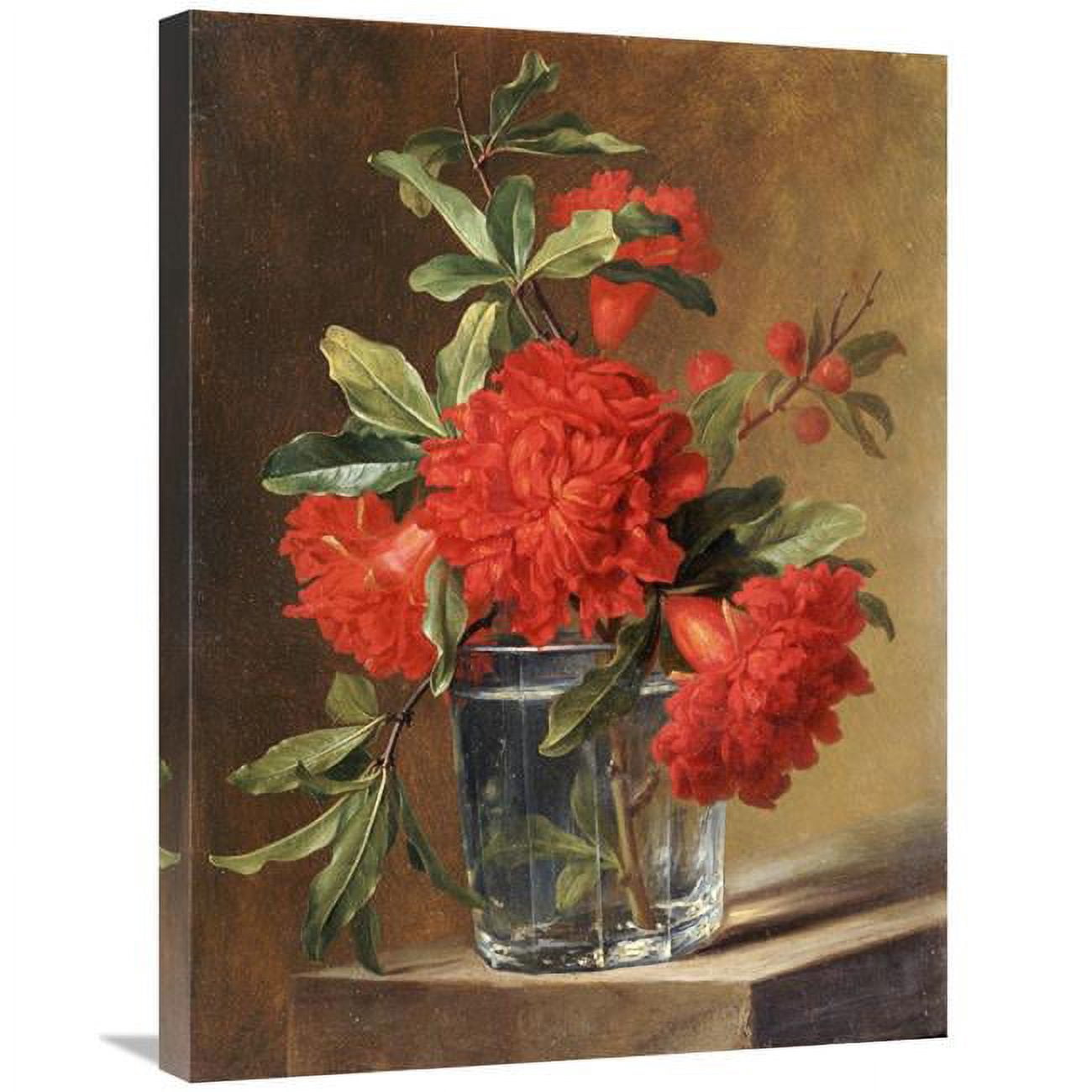 30 in. Red Carnations & a Sprig of Berries Art Print - Gerard Van ...