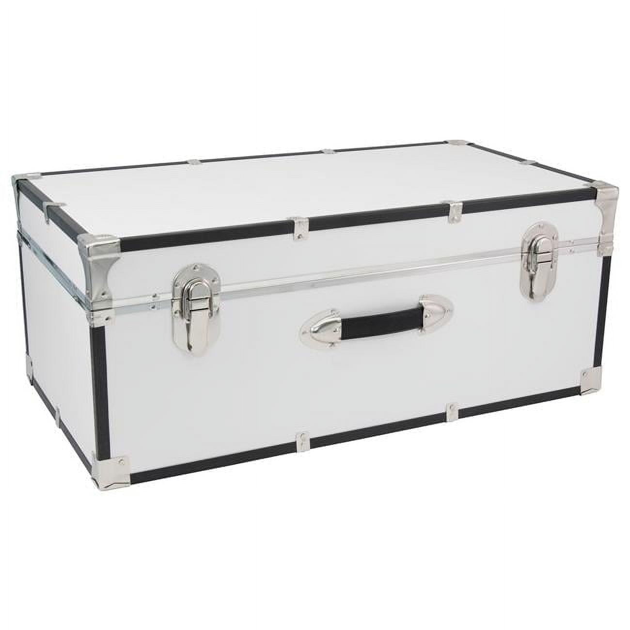 Seward Basic Large 30 in. Storage Trunk, White - Ideal for Dorm Room ...