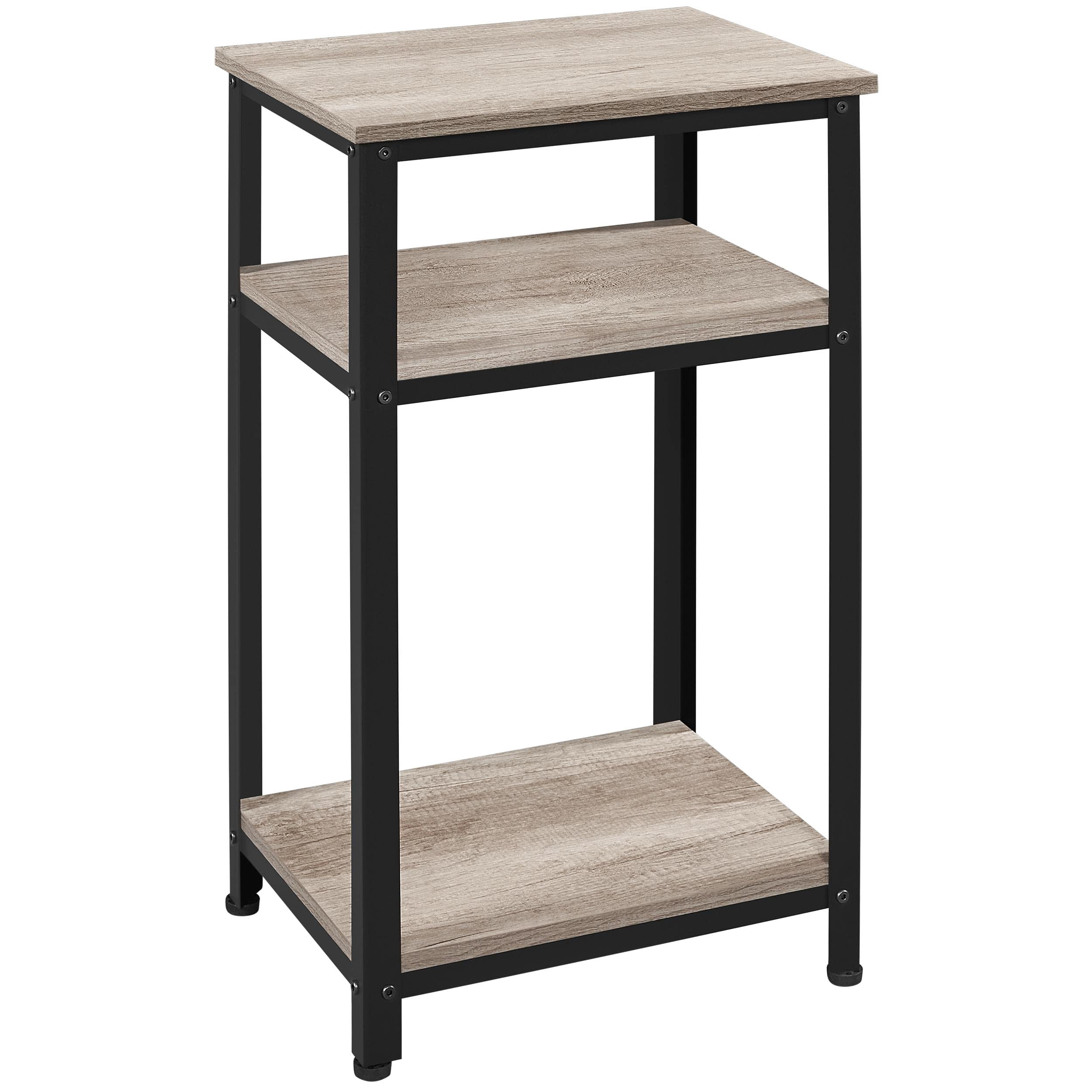 30 in Tall End Table, 3-Tier Telephone Table with Strong Wooden Shelves ...