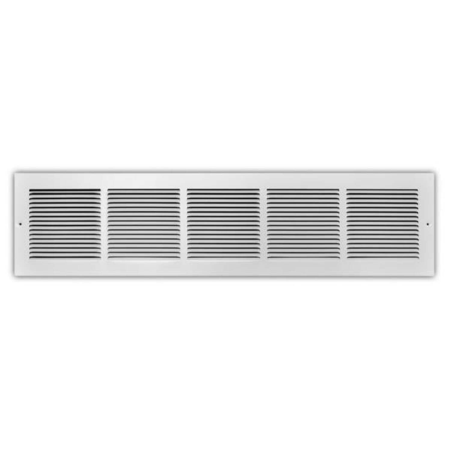30 in. X 6 in. 1-Way Steel Baseboard Return Air Grille in White ...