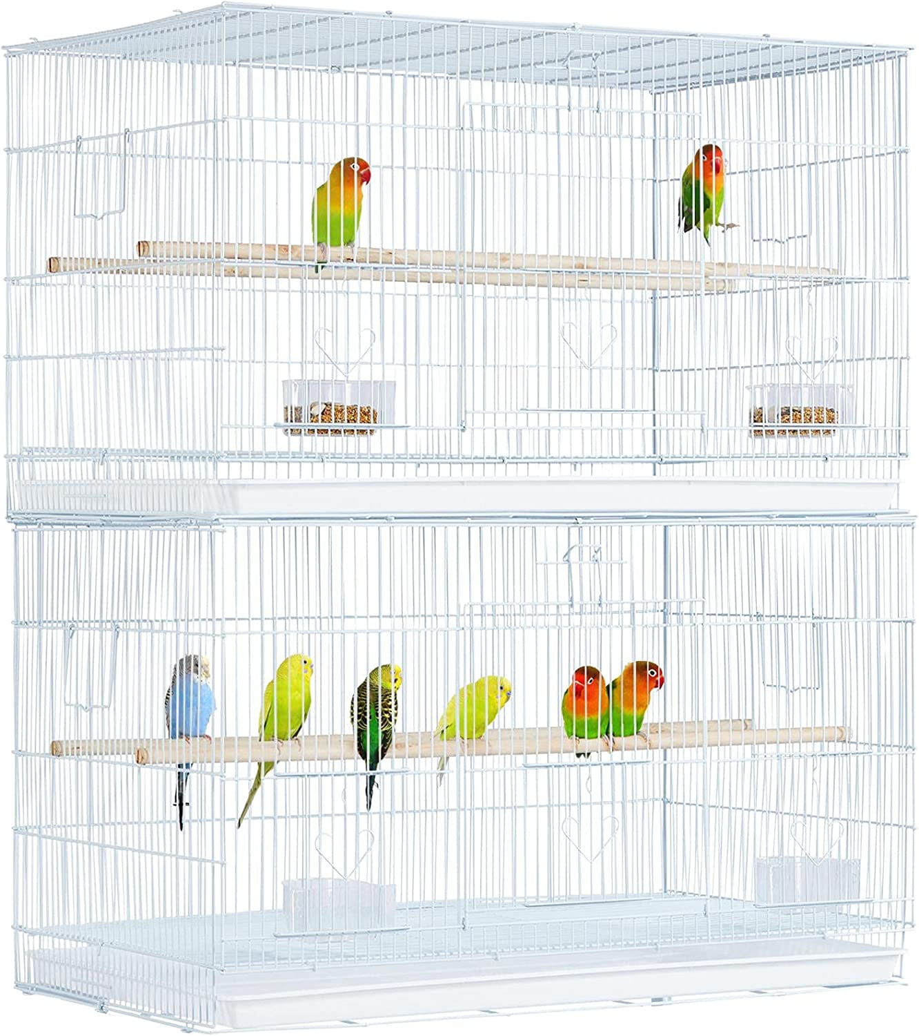 30-inch 2 Pack Stackable Flight Bird Cages for Parakeets Cockatiels ...