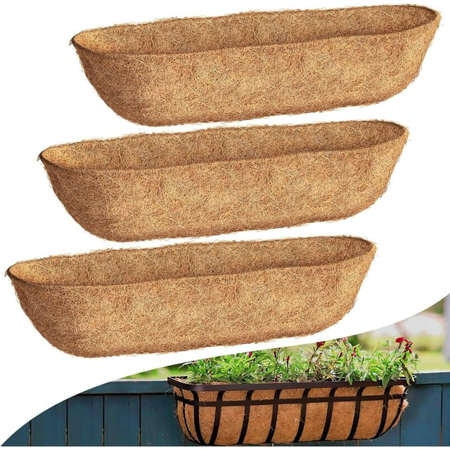 30 inch 3 Pack Trough Coco Liners, Natural Coconut Coir Fiber for Wall ...