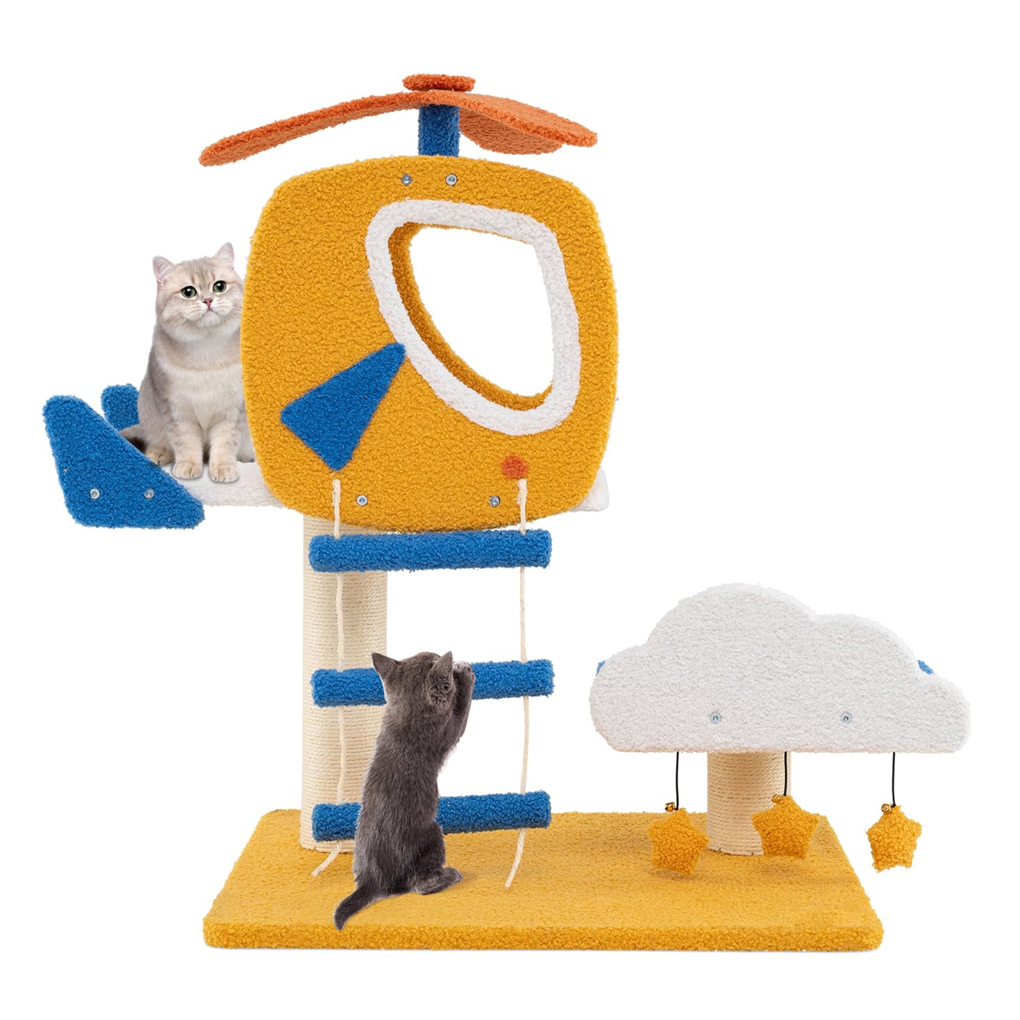 30 - inch Aviation - Themed Indoor Cat Tree for Small Cats with Sisal ...