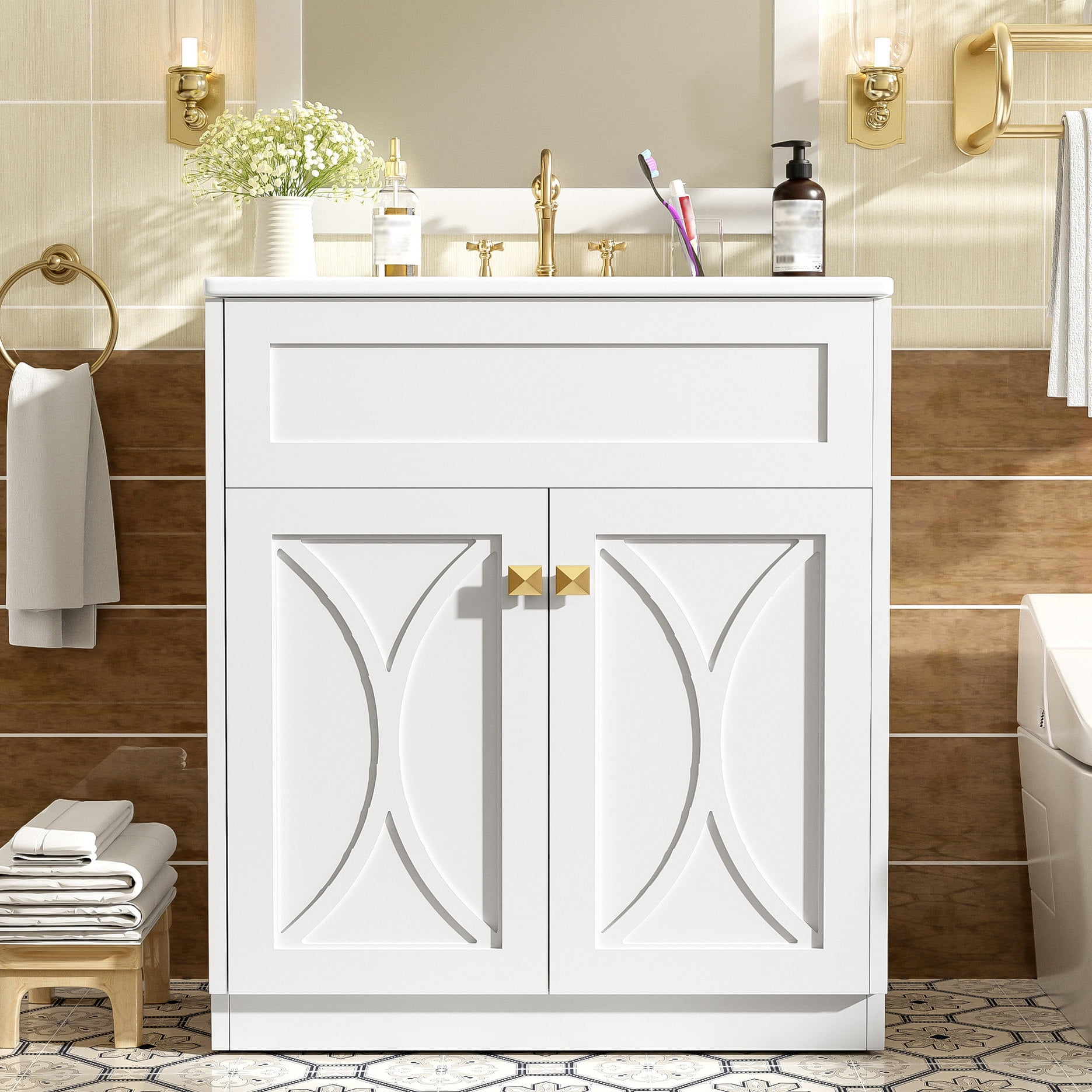 30 - inch Bathroom Vanity Set | Smooth Rack Slide and Soft - Closing ...