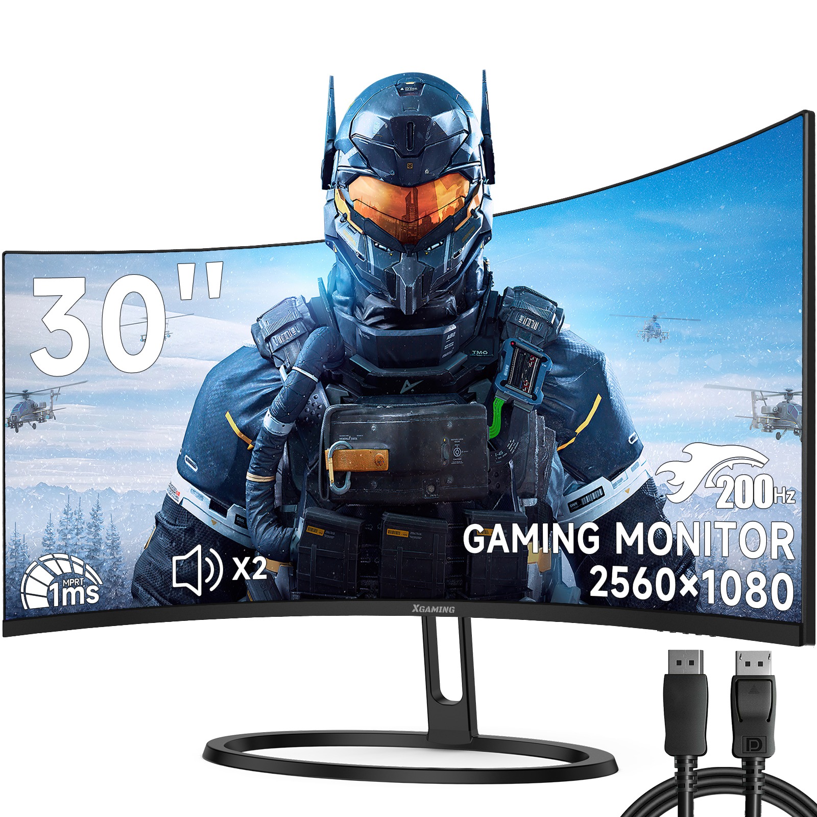 30 inch Curved Computer Monitor,WFHD 2560 x 1080 200Hz 1800R Desktop ...