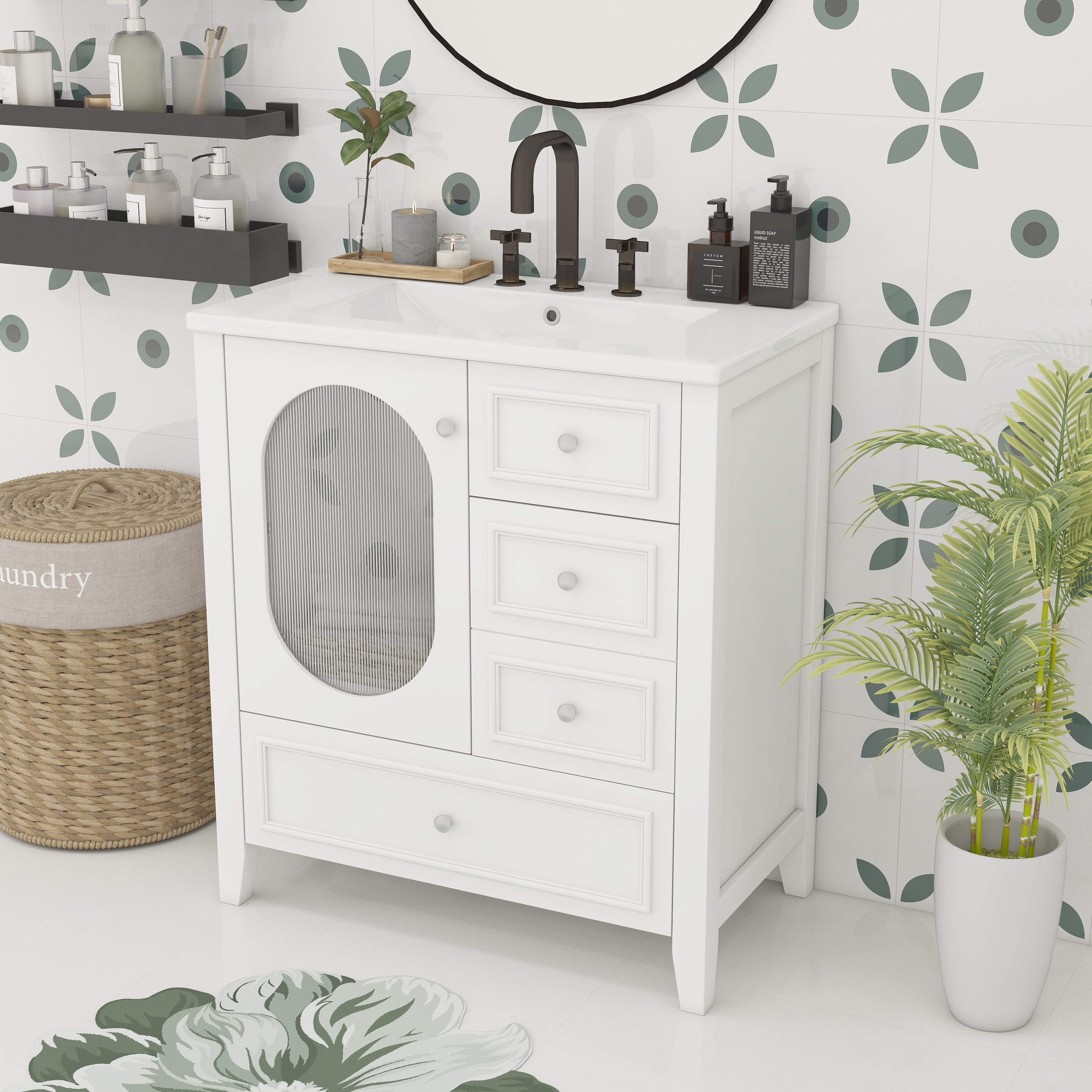 30-inch Dresser with Sink and Drawers White - Walmart.com