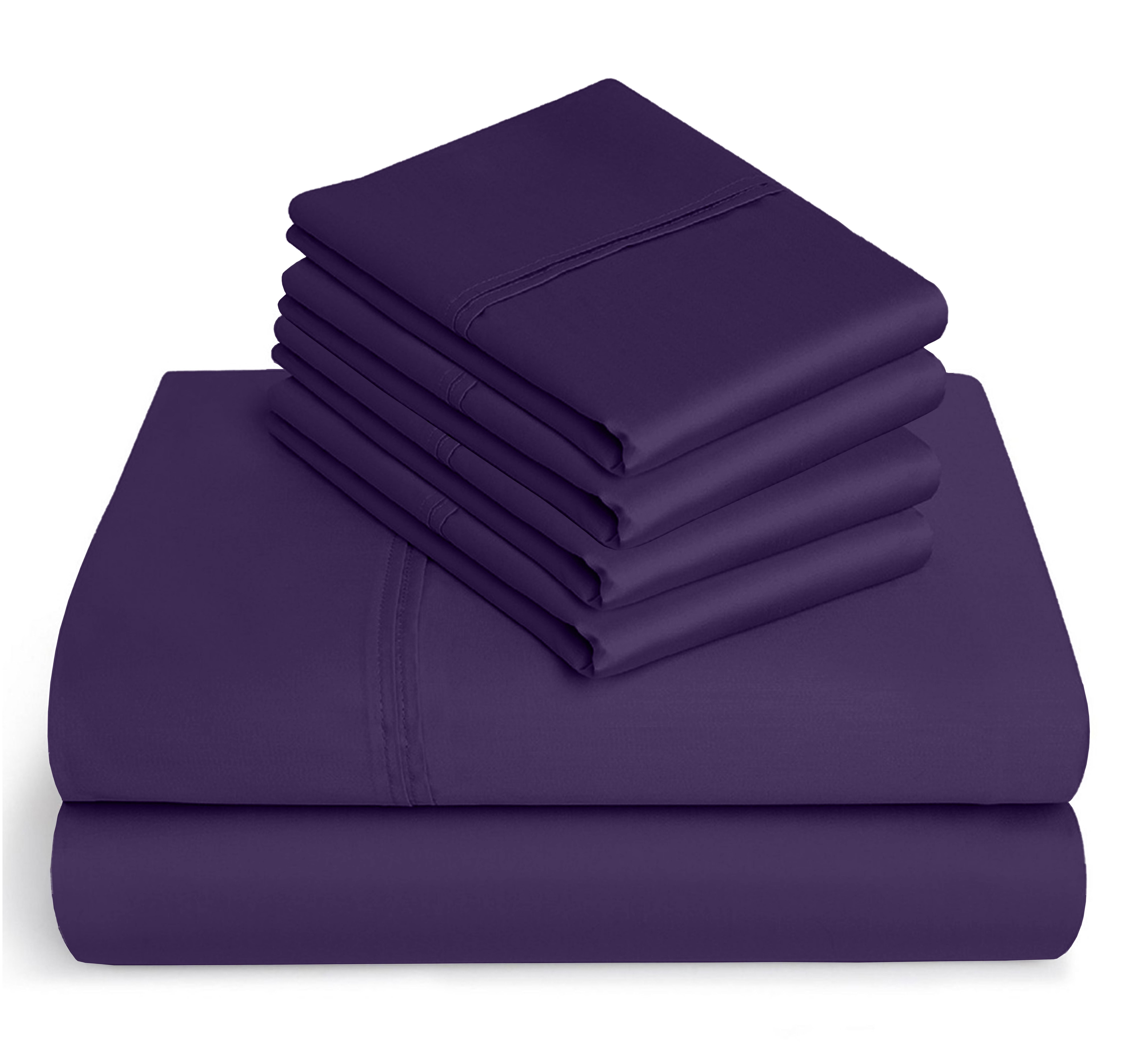 30-inch Extra Deep Pockets - Pure Giza Cotton Queen Size, Plum Color ...