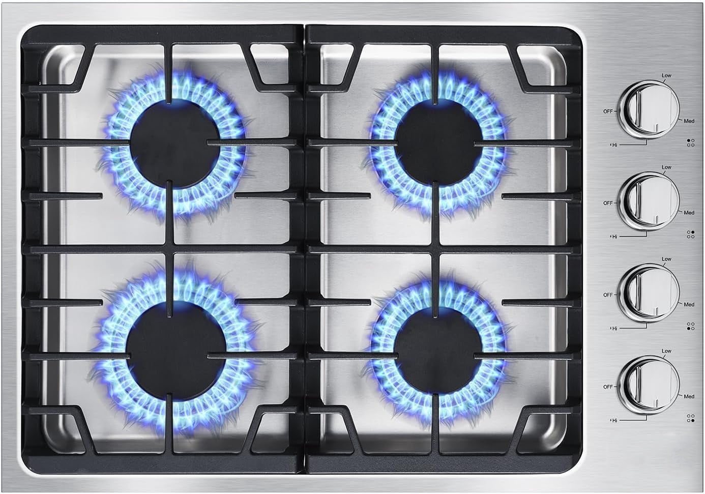 30 inch Gas Cooktop, 4 Burners Gas Stove Top 46,000 BTU NG/LPG ...