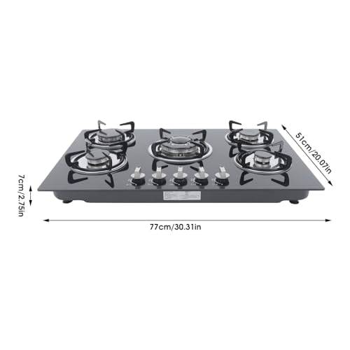 30 inch Gas Cooktop, Gas Stove Top with 5 High Efficiency Burners ...