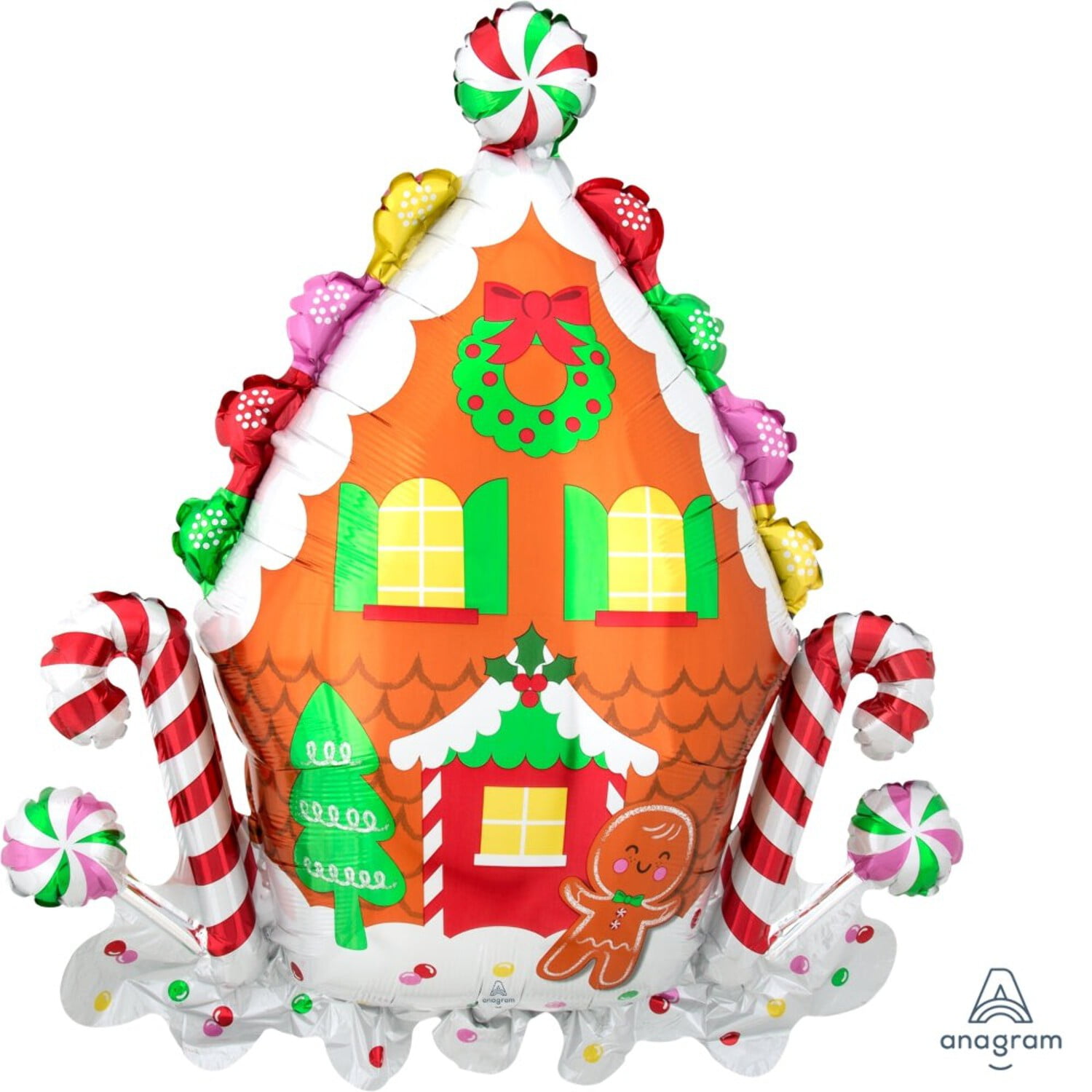 30 inch Gingerbread House Anagram Foil Mylar Balloon - Party Supplies ...