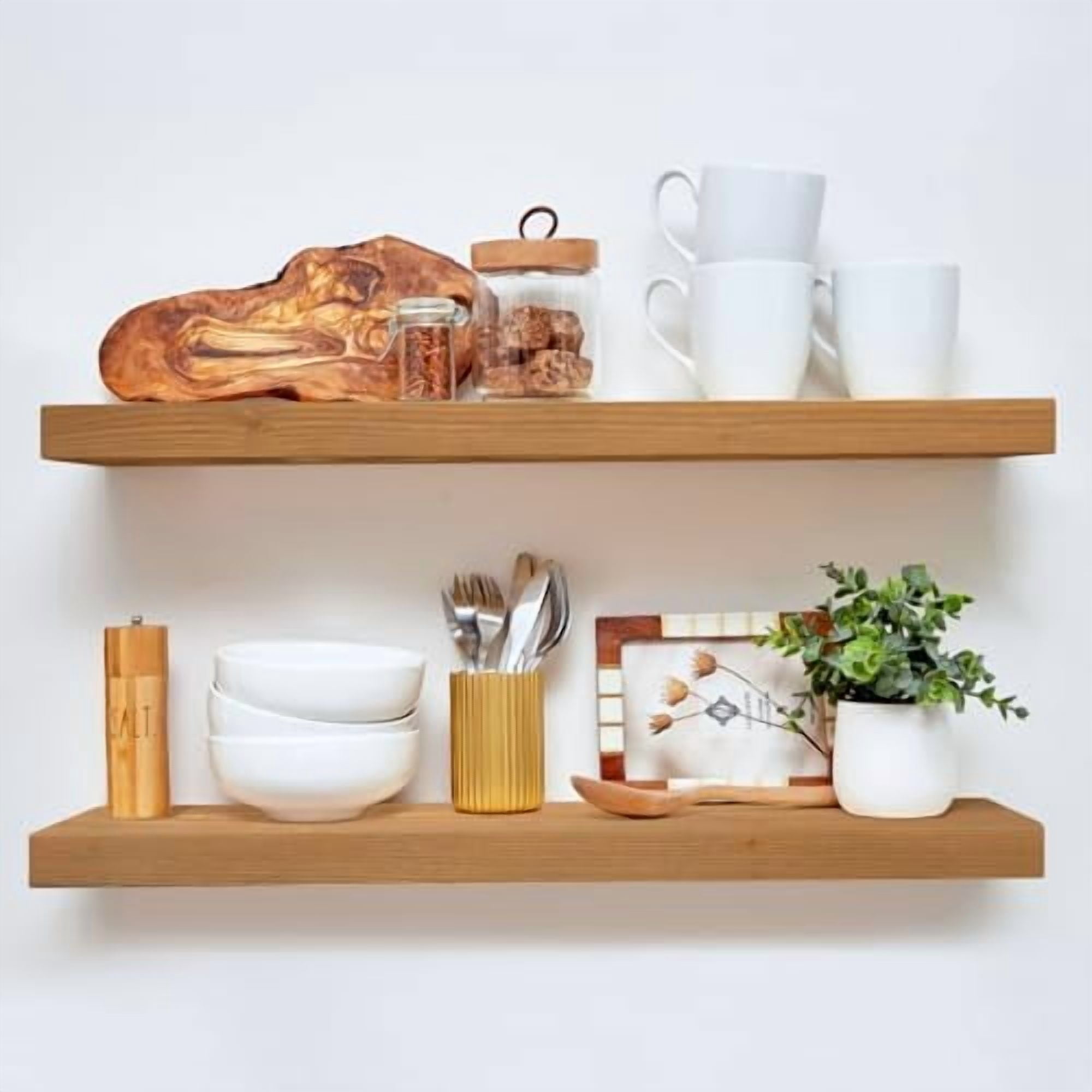 30 inch Golden Oak Floating Shelf, High End Solid Real Wood 30inch ...