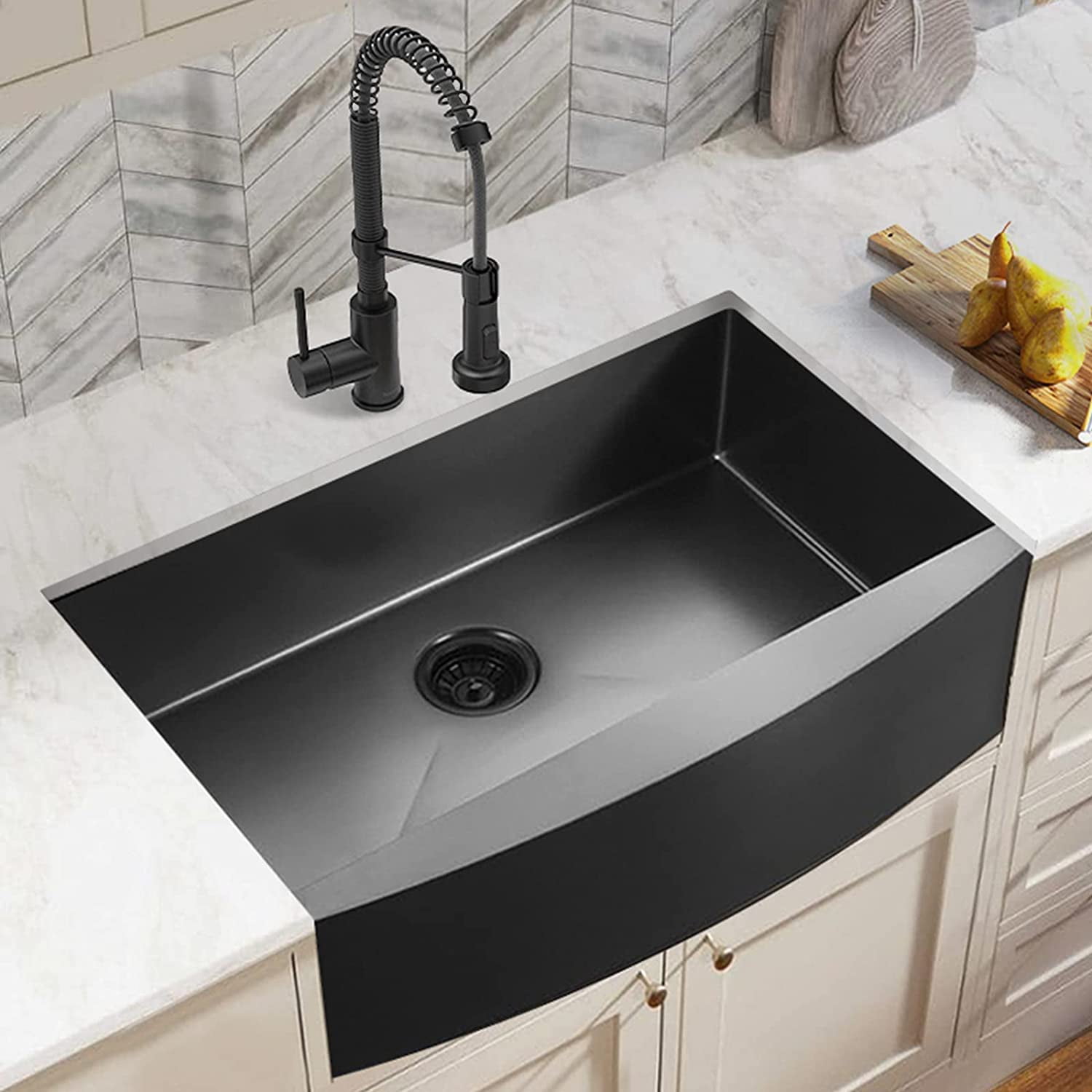 Black Stainless Farmhouse Sinknull