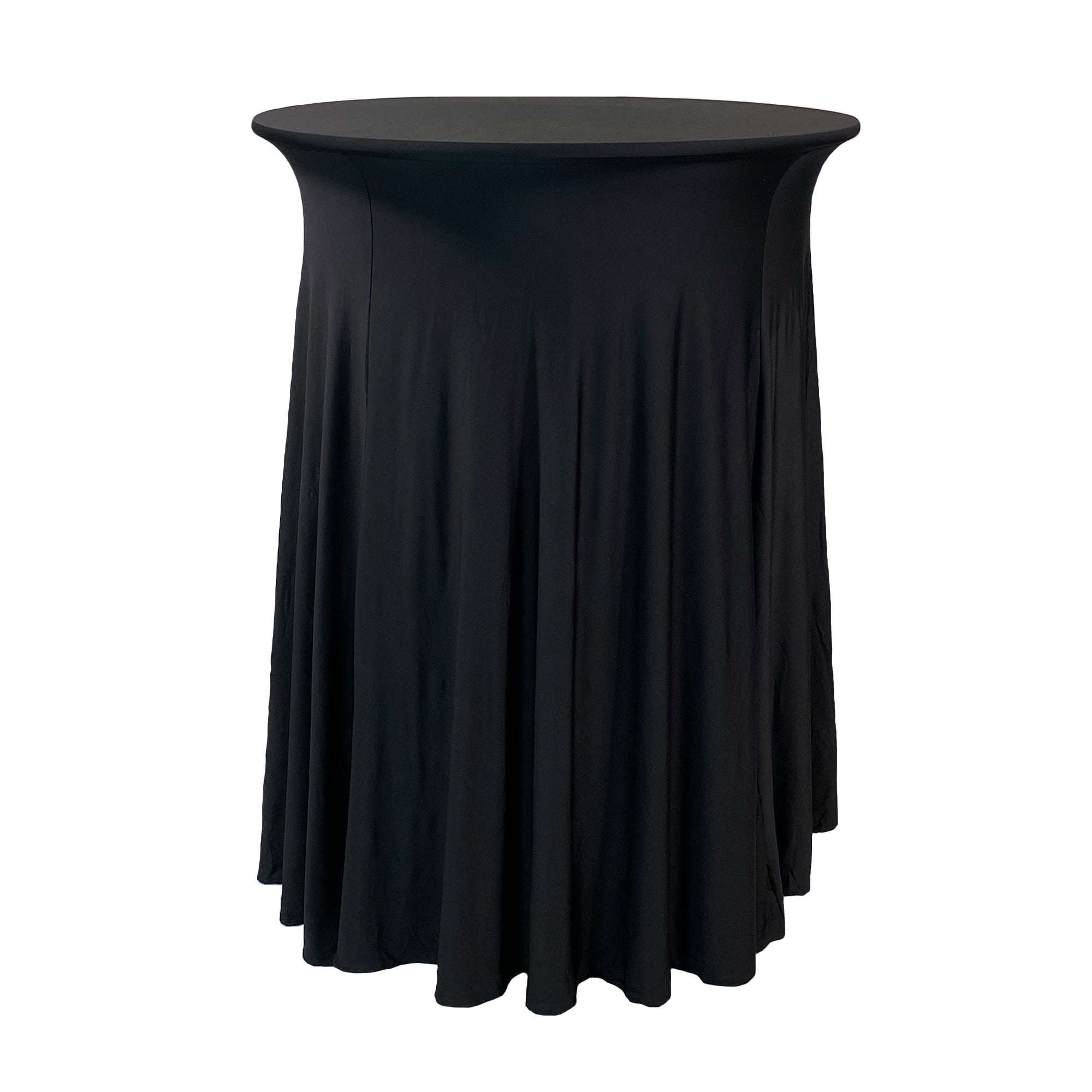 30 inch Round Highboy Cocktail Wavy Draping Spandex Table Cover Black ...