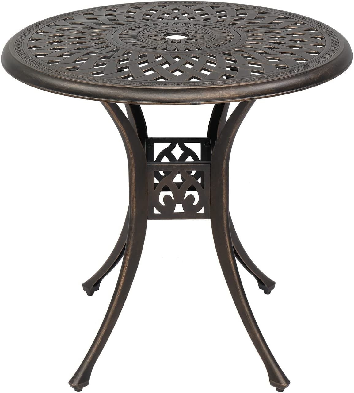30 inch Round Patio Table, Cast Aluminum Outdoor Table, Outdoor Dining ...