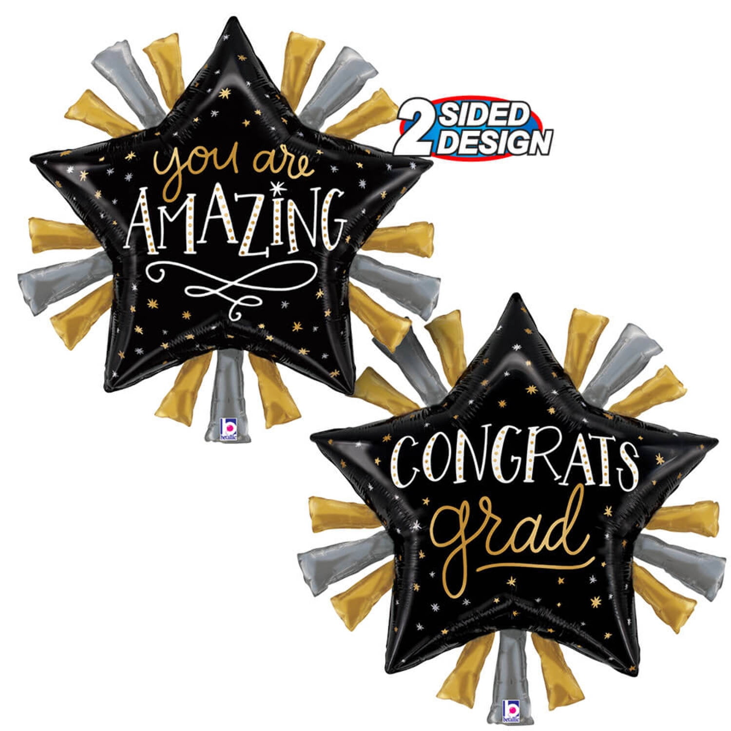 30 inch Satin Metallic Grad Star Betallic Foil Mylar Balloon - Party ...