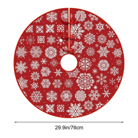 30 inch Snowflake Christmas Tree Skirt,Red Christmas Tree Base Cover ...