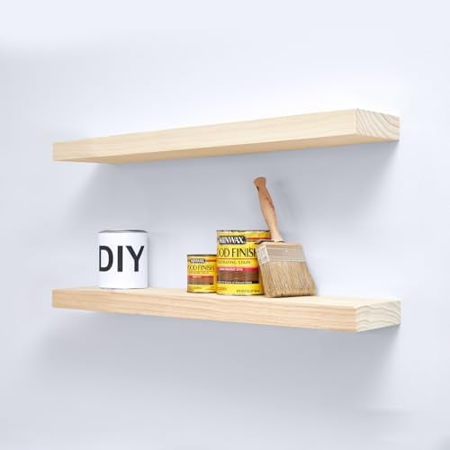 30 inch Wood Floating Shelves, High End Solid Natural Wood 30inch ...