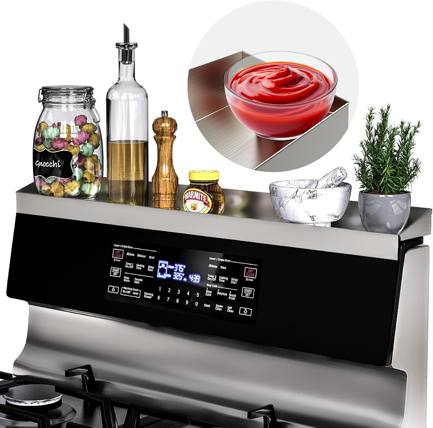 30-inch upgraded stainless steel stove top rack, kitchen magnetic rack ...