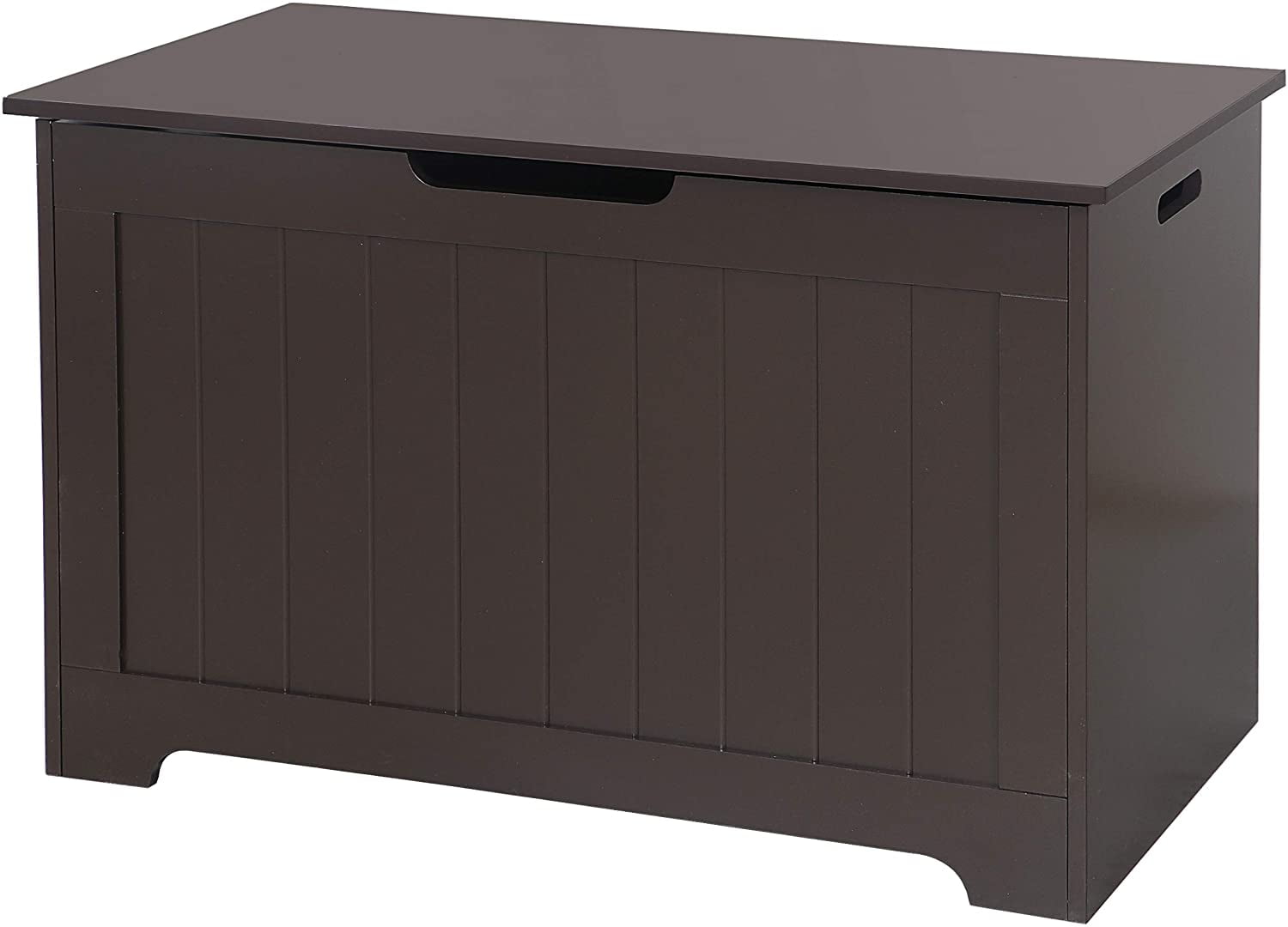 30 inches Kids Wooden Toy Chest Storage Space with 2 Safety Hinge ...