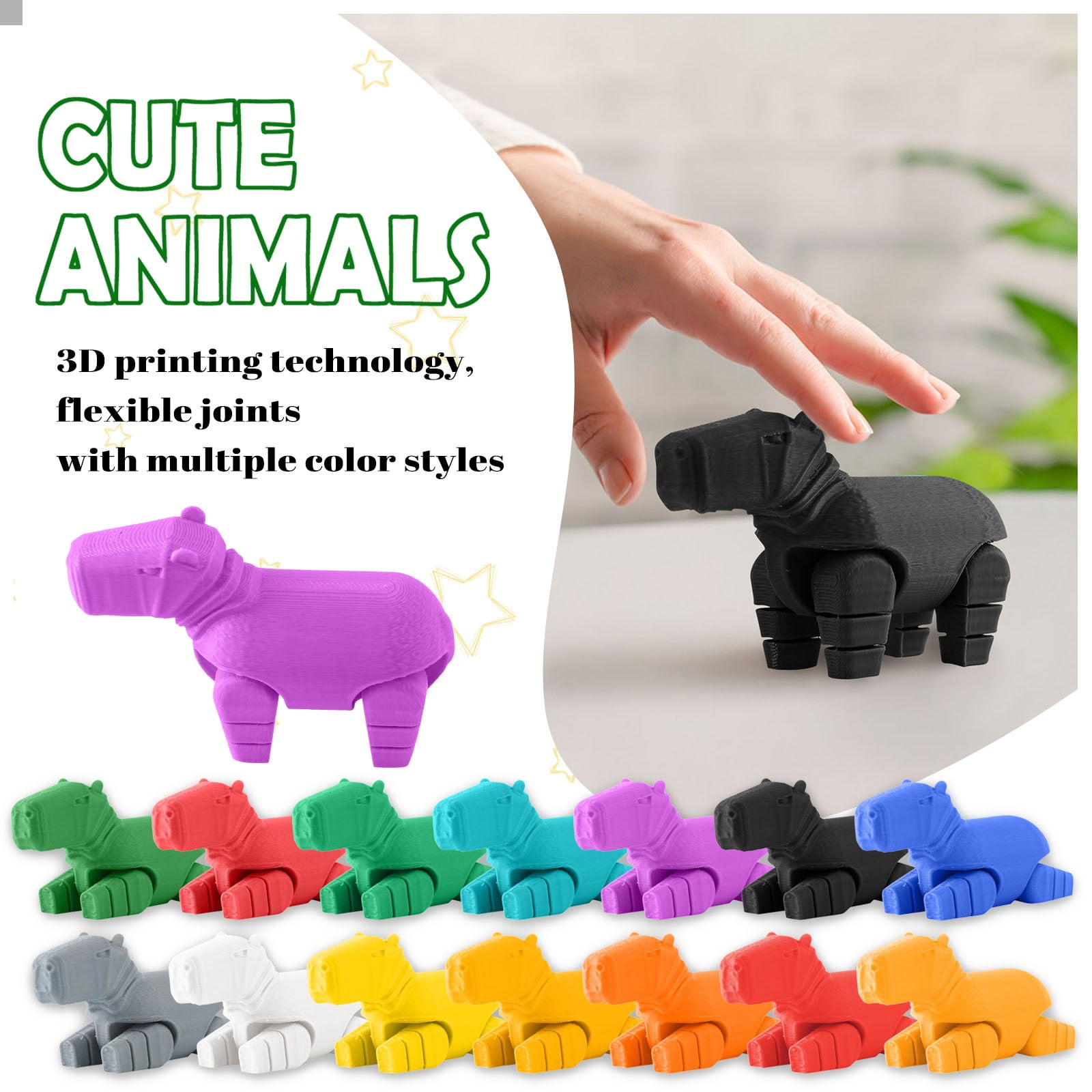30% off!3D Printed Capybara Fidget Toys,3D Printed Articulated Capybara Toys for Birthday ...