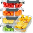 30 oz 5 Pack Glass Meal Prep Containers with 2 Compartments, Airtight ...