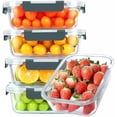 30 oz 5 Pack Glass Meal Prep Containers, Glass Storage Containers with ...