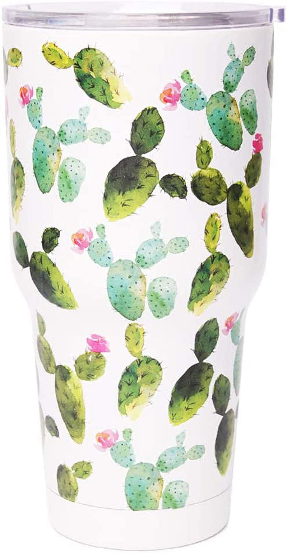 30 oz Cactus Tumbler, Stainless Steel Double Wall Insulated Vacuum ...