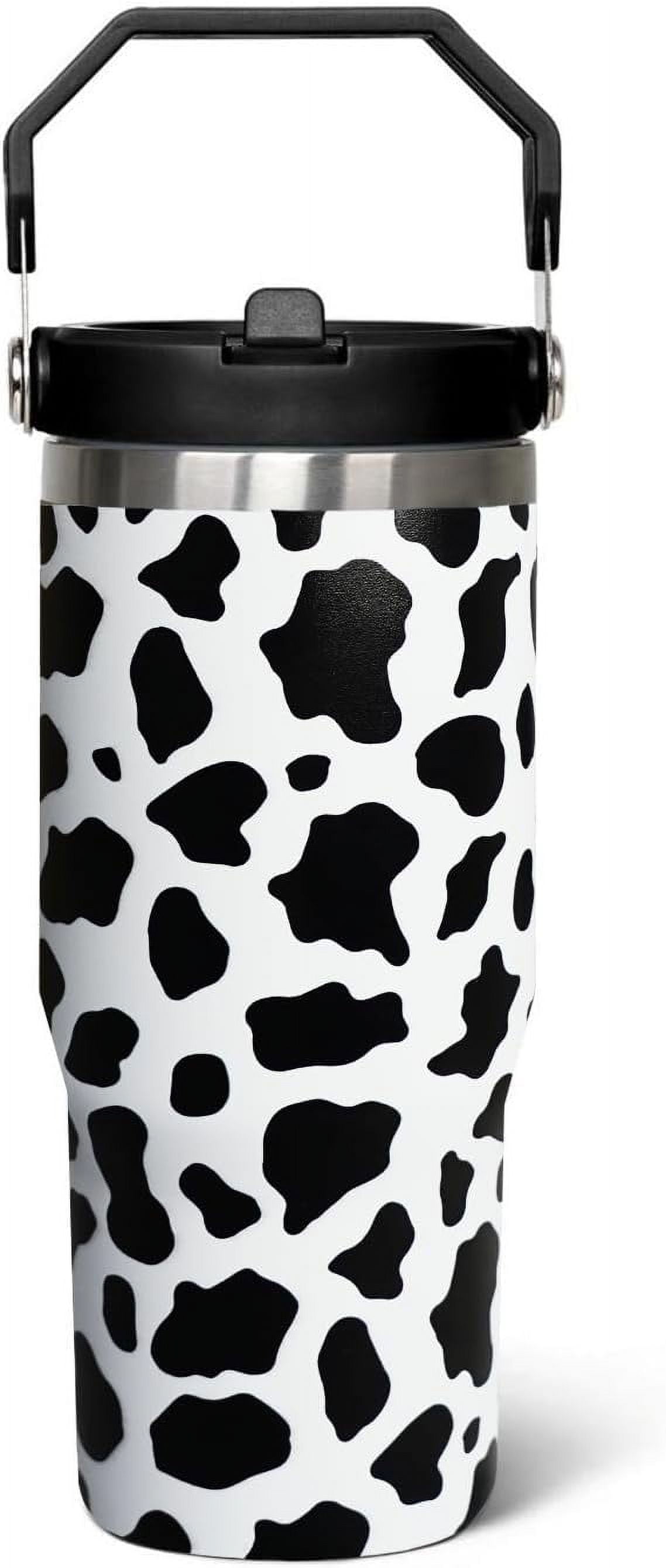 30 oz Cow Flip StrawTumbler With Handle,Cow Print Gifts for Women,Cow ...