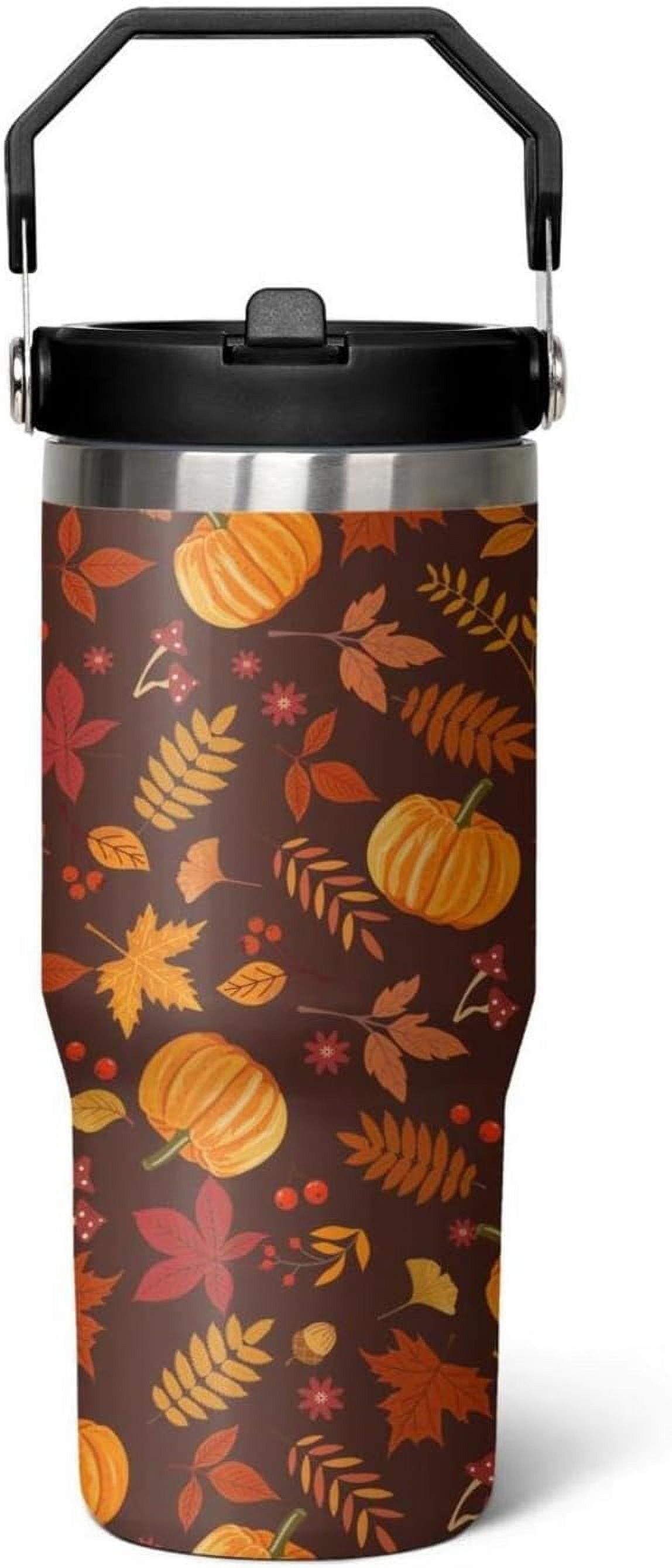 30 oz Fall Pumpkin Iceflow Flip Tumbler Insulated Stainless Tumbler ...